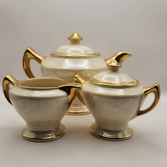 Lusterware | Kitchen | Vintage Opalescent Lusterware Gold Trim ...